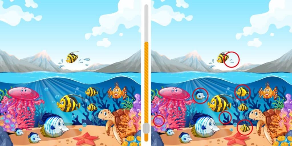 Spot the difference challenge: can you beat the timer and find the 6 fishy differences in less ...