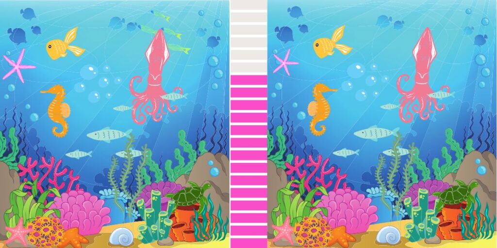 Spot 5 Differences in 7s: Underwater Scene Challenge!